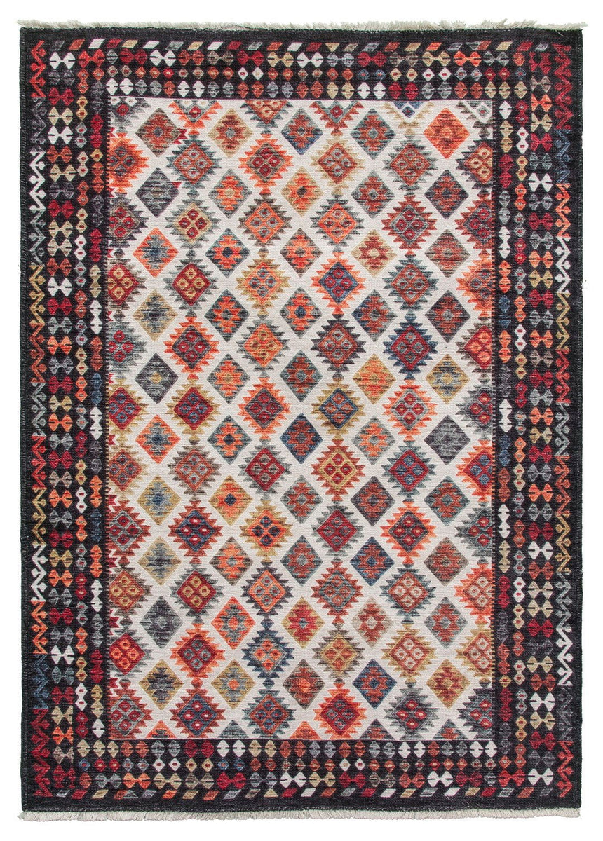 Orange/White/Multi Rug | Modena Inca | Diamond Pattern Rug | MacCarthys